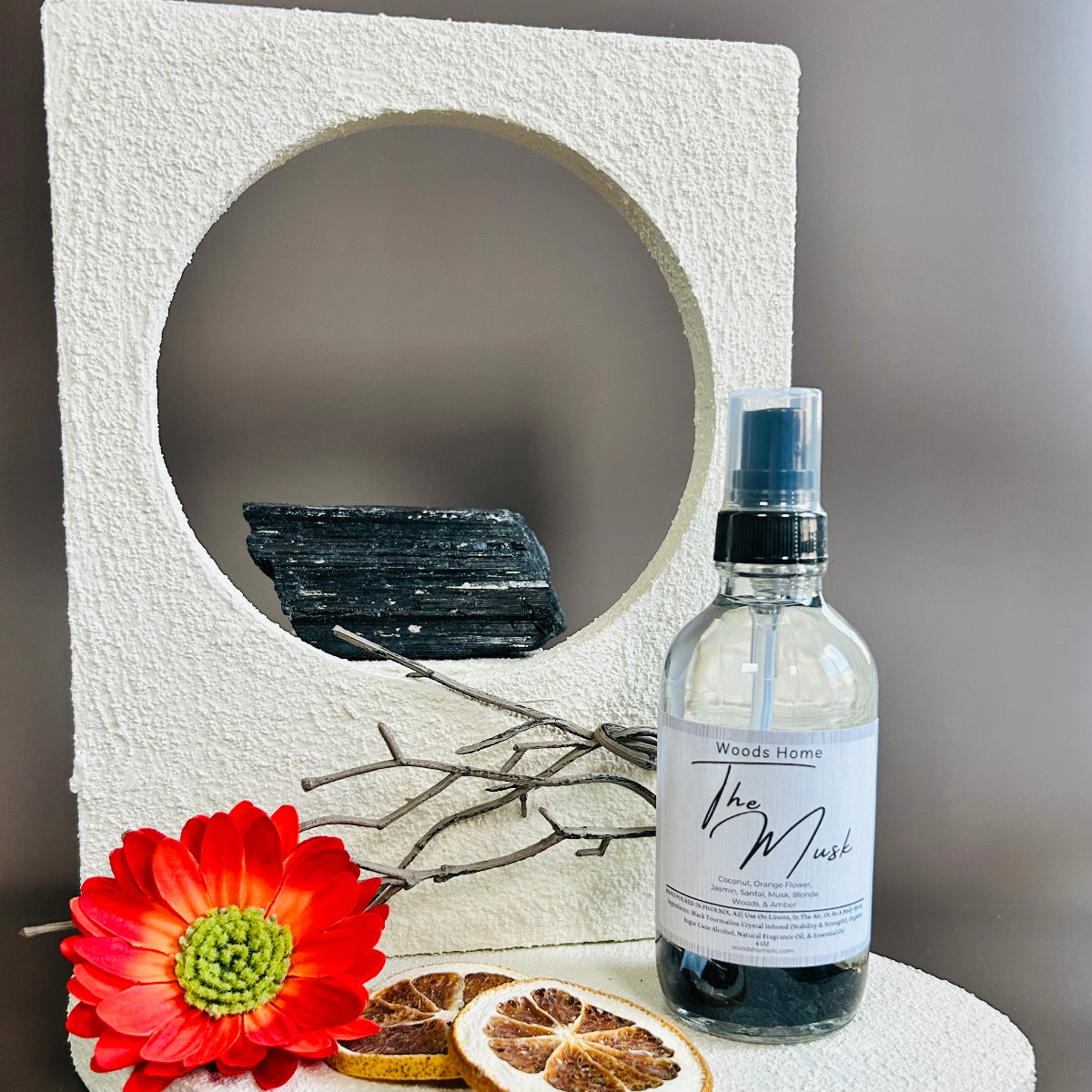 The Musk Aromatherapy Spray - Black Tourmaline Crystal – Woods Home